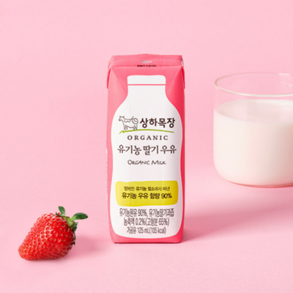 상하목장 유기농 딸기우유 125ml 2박스(48개) - CJ프레시마켓