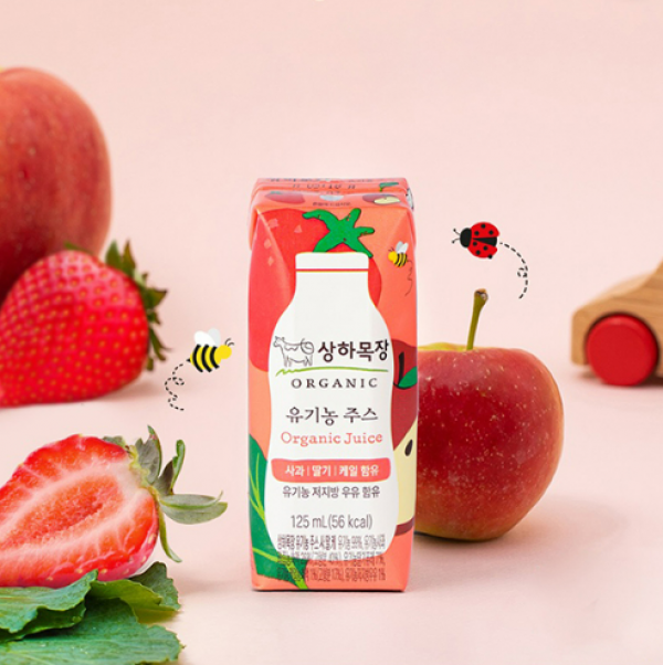 상하목장 주스 사과딸기케일 125ml 2박스(48개) - CJ프레시마켓